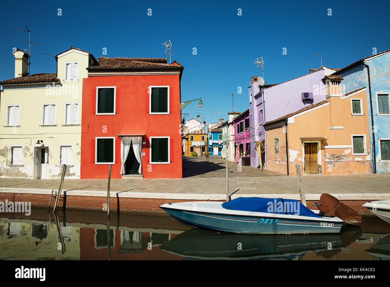Colorful houses in Burano island near Venice, Italy Stock Photo - Alamy