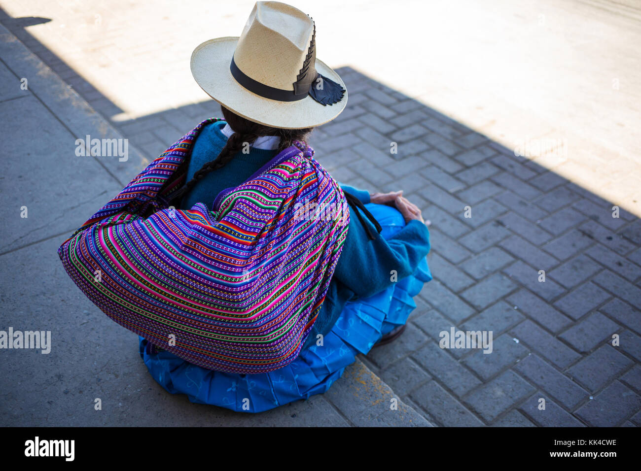 Peruvian people in city street Stock Photo - Alamy