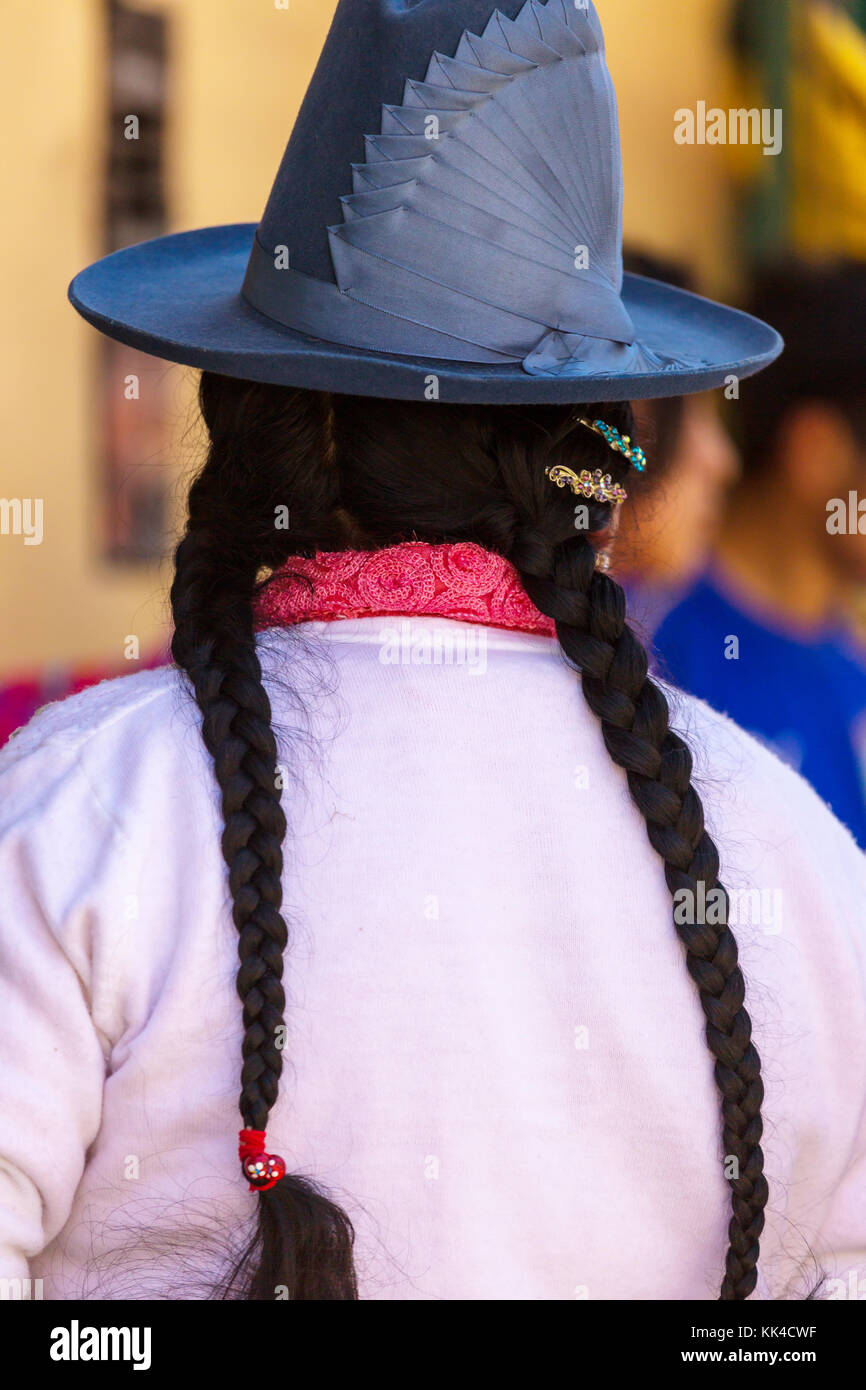Peruvian people in city street Stock Photo - Alamy