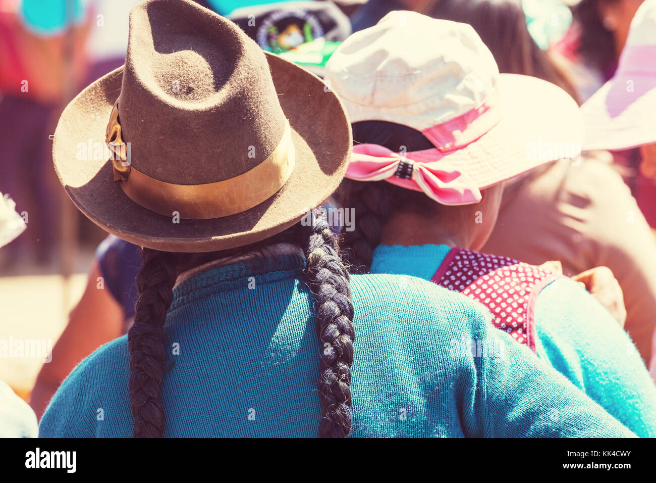 Peruvian people in city street Stock Photo - Alamy