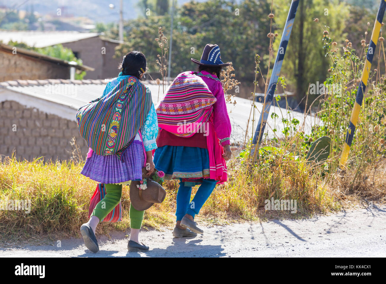 Peruvian people in city street Stock Photo - Alamy