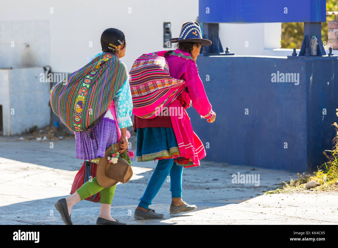 Peruvian people in city street Stock Photo - Alamy