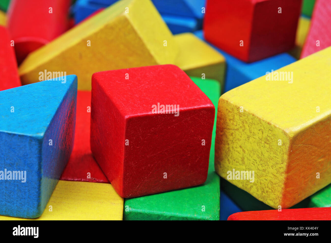 Wooden toy block background. Red, Blue, Yellow Green Wooden toy blocks ...