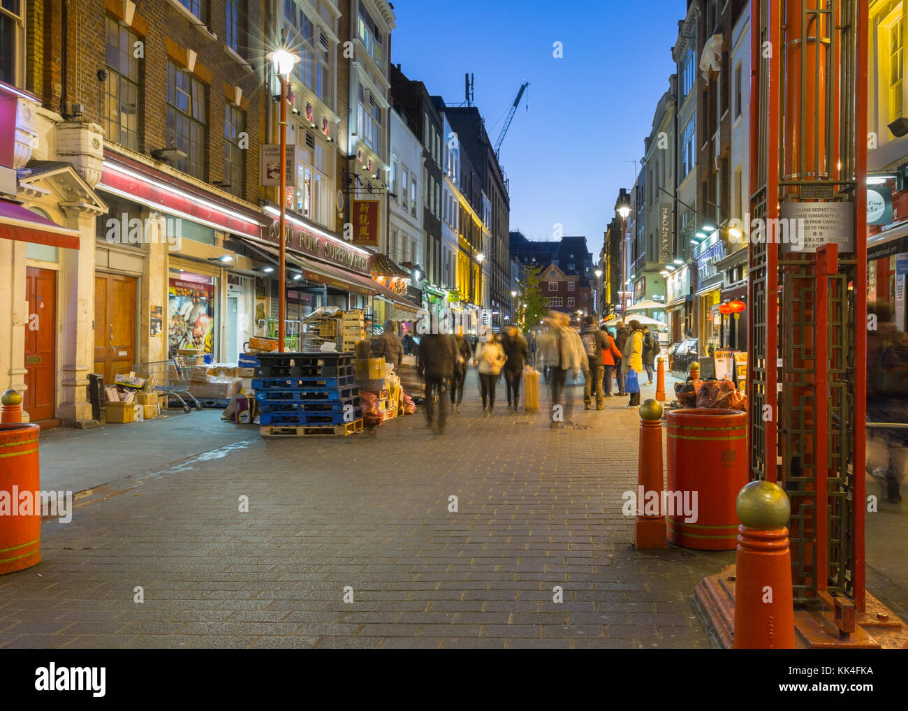 Chinatown London, people walking along Gerrard Street Chinese ...