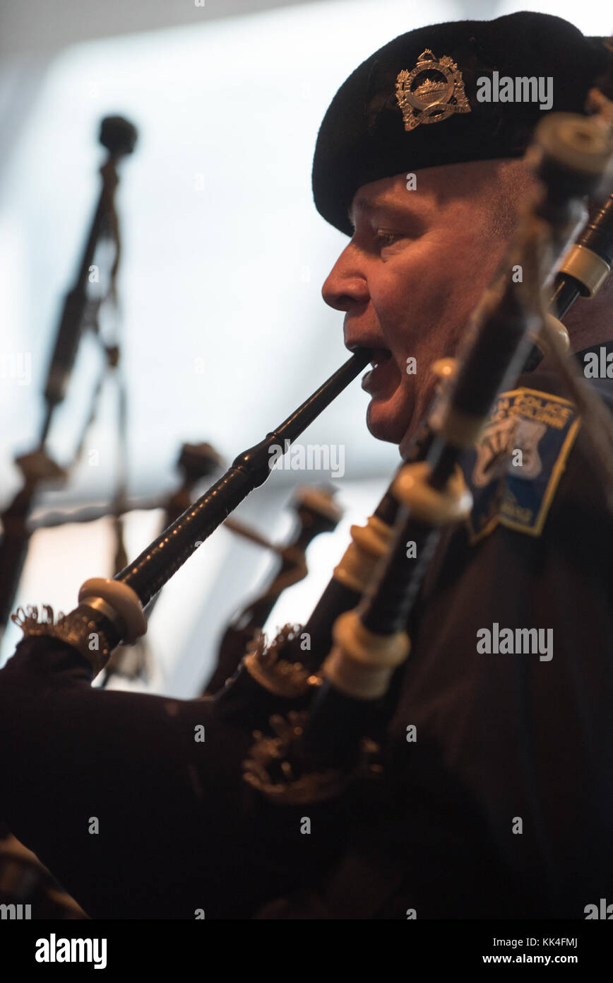 A member of the Boston Police Department Gaelic Column of Pipes and ...