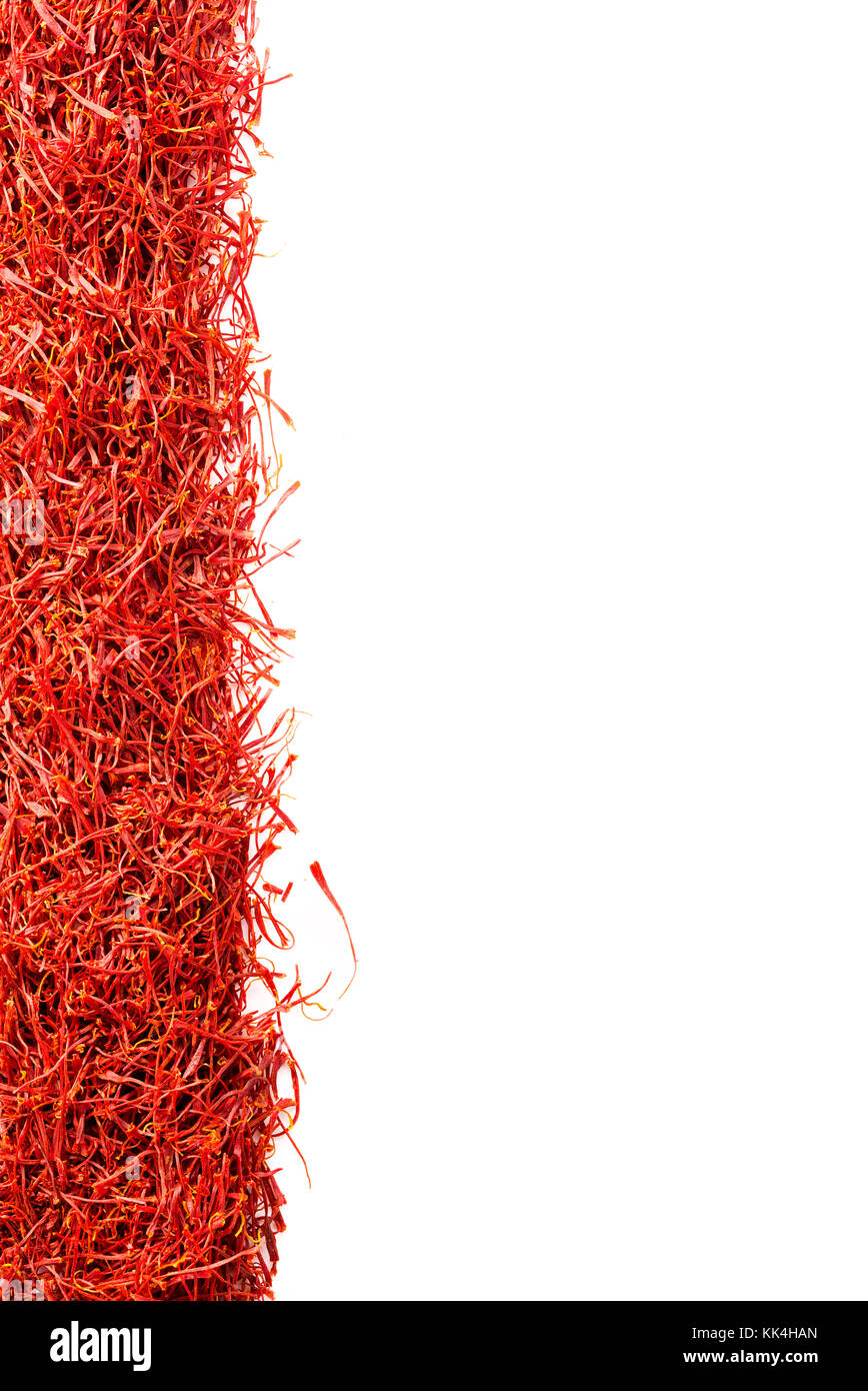 Streak of saffron crocus threads isolated on white background, image ...