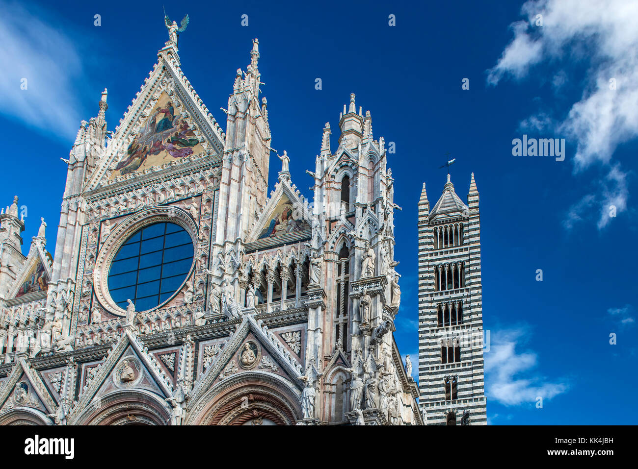 Cathedral Santa Maria Assunta in Siena, Italy, front, close-up view ...