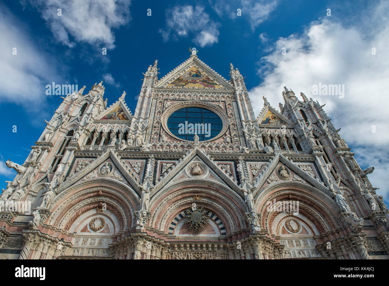 Cathedral Santa Maria Assunta in Siena, Italy, front, close-up view ...