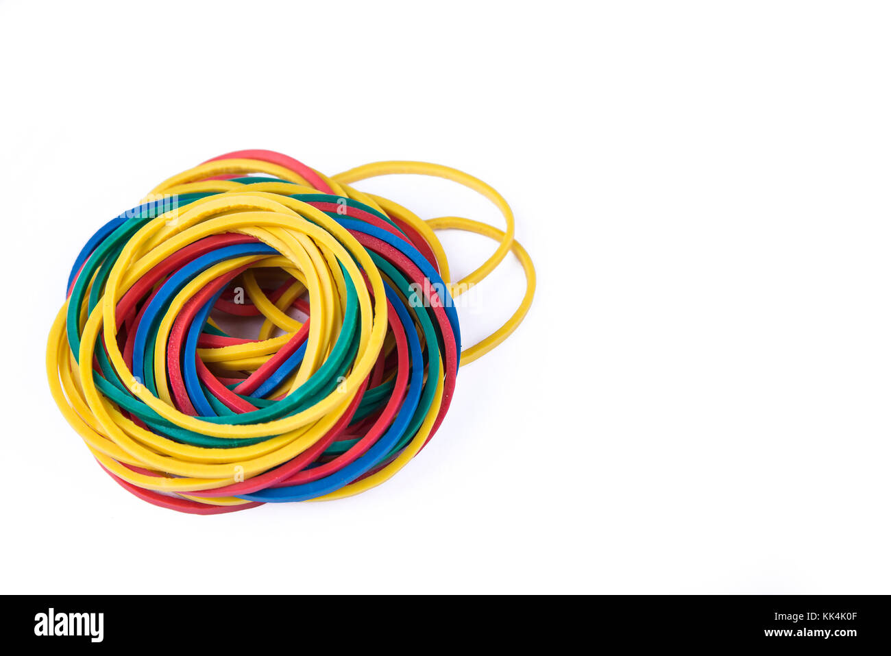 Colorful rubber bands on the white background Stock Photo - Alamy