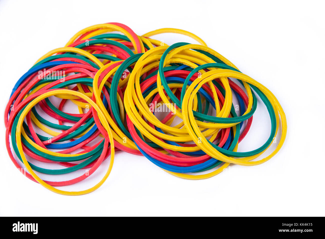 Colorful rubber bands on the white background Stock Photo - Alamy