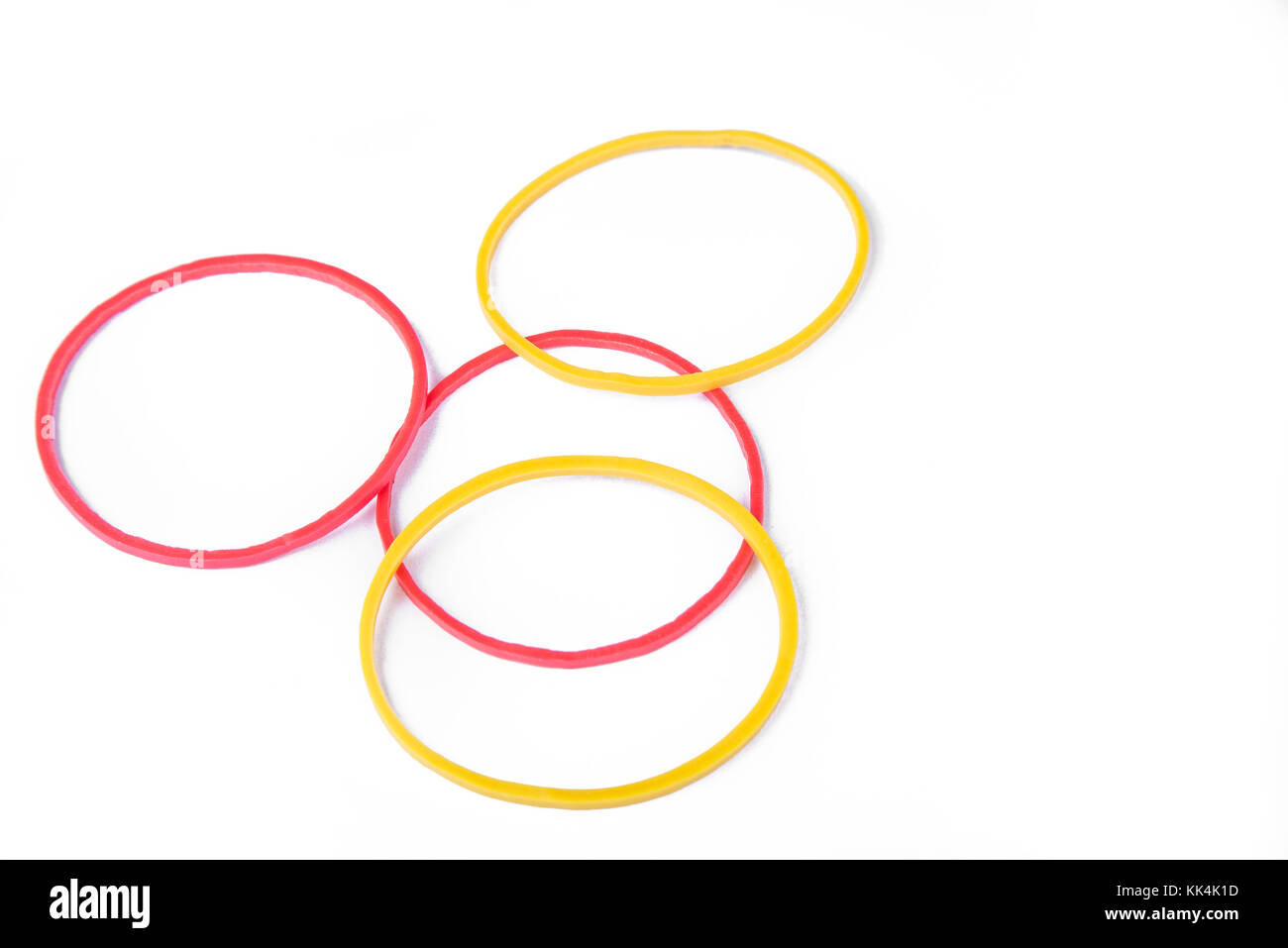 Colorful rubber bands on the white background Stock Photo - Alamy