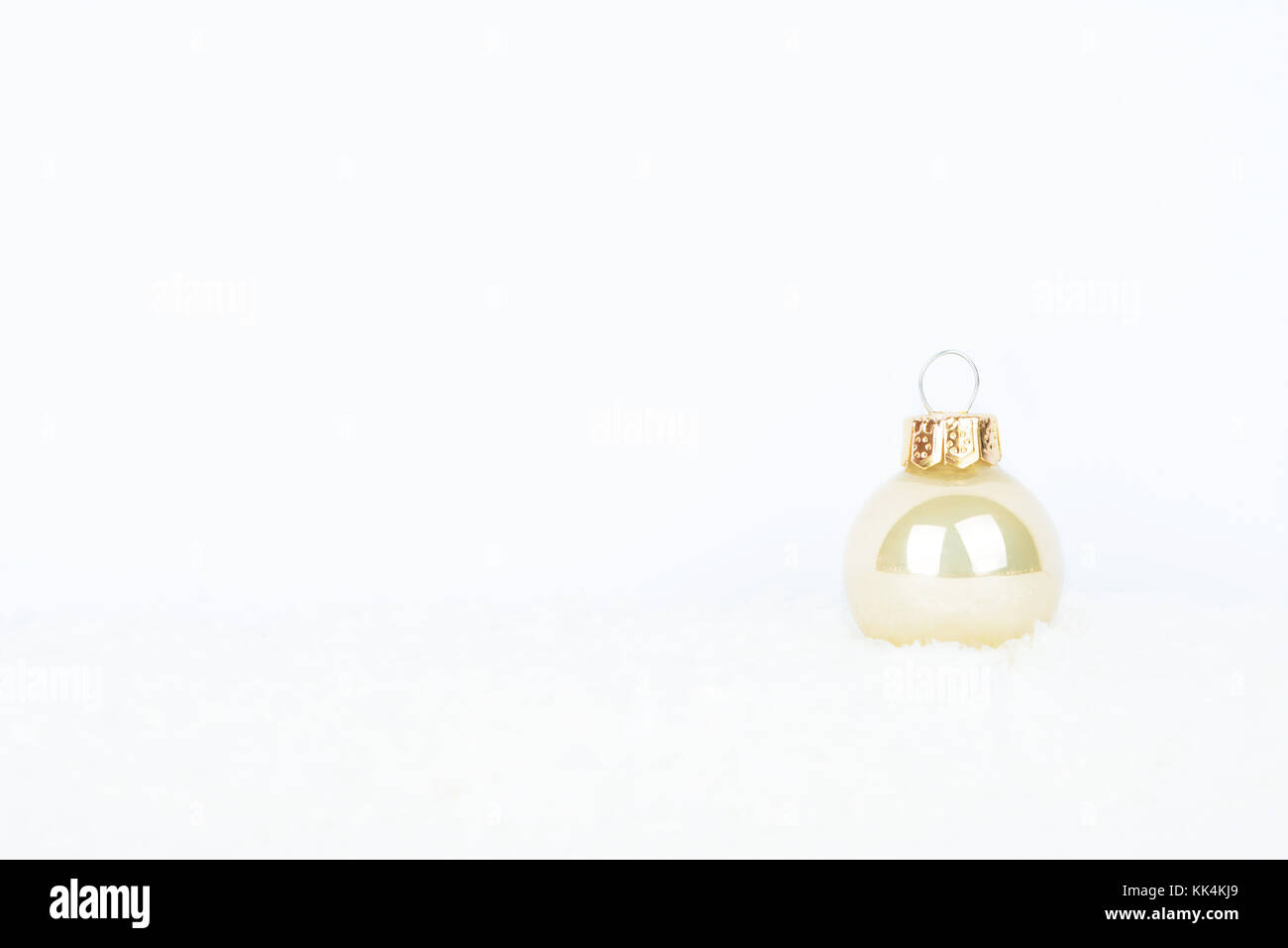 Christmas background with white christmas tree ball on glitter. Holiday ...