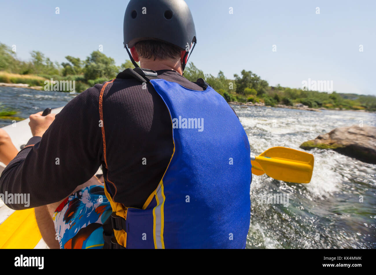 Rafting team , summer extreme water sport Stock Photo - Alamy