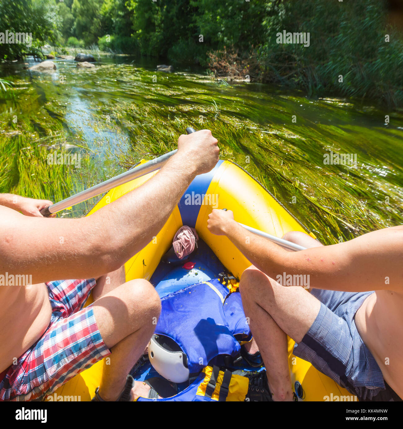 Rafting team , summer extreme water sport Stock Photo - Alamy