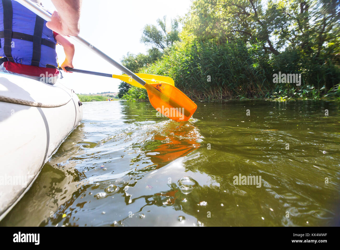 Rafting team , summer extreme water sport Stock Photo - Alamy