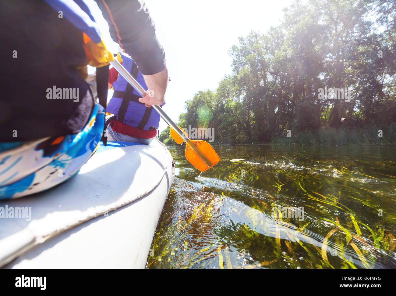 Rafting team , summer extreme water sport Stock Photo - Alamy