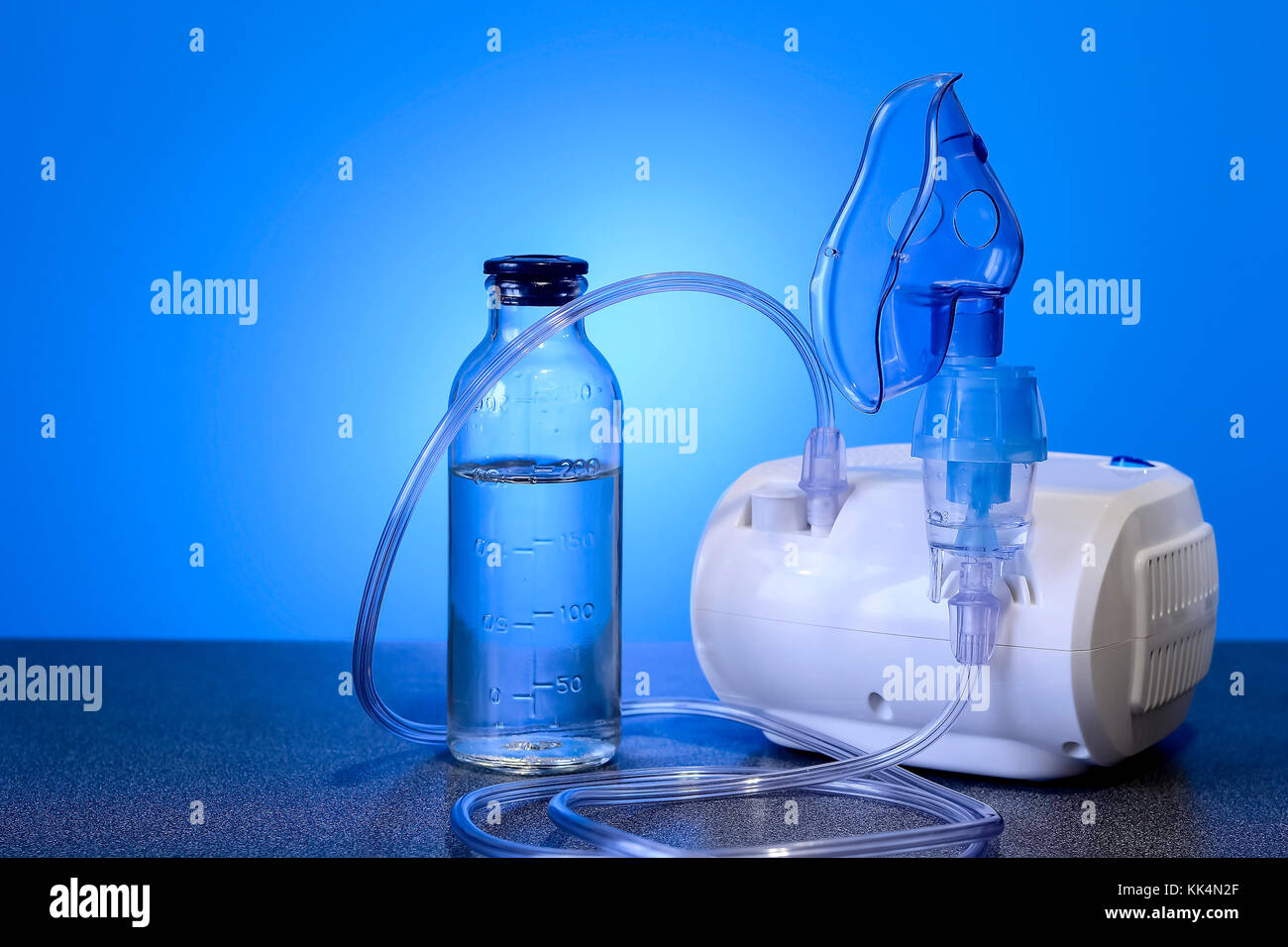 Medical nebulizer for the treatment of bronchitis. Camera agains Stock ...