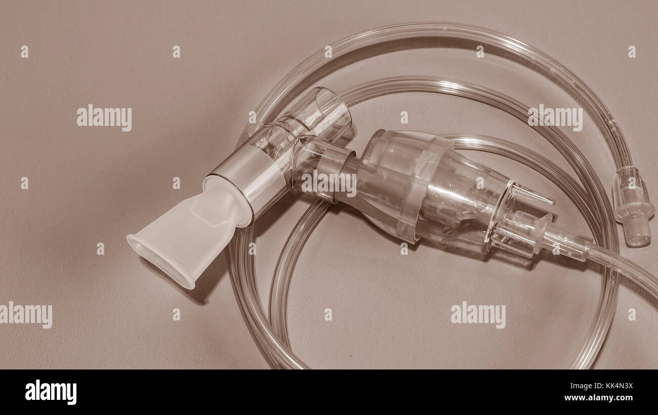 Medical nebulizer for the treatment of bronchitis. Camera agains Stock ...