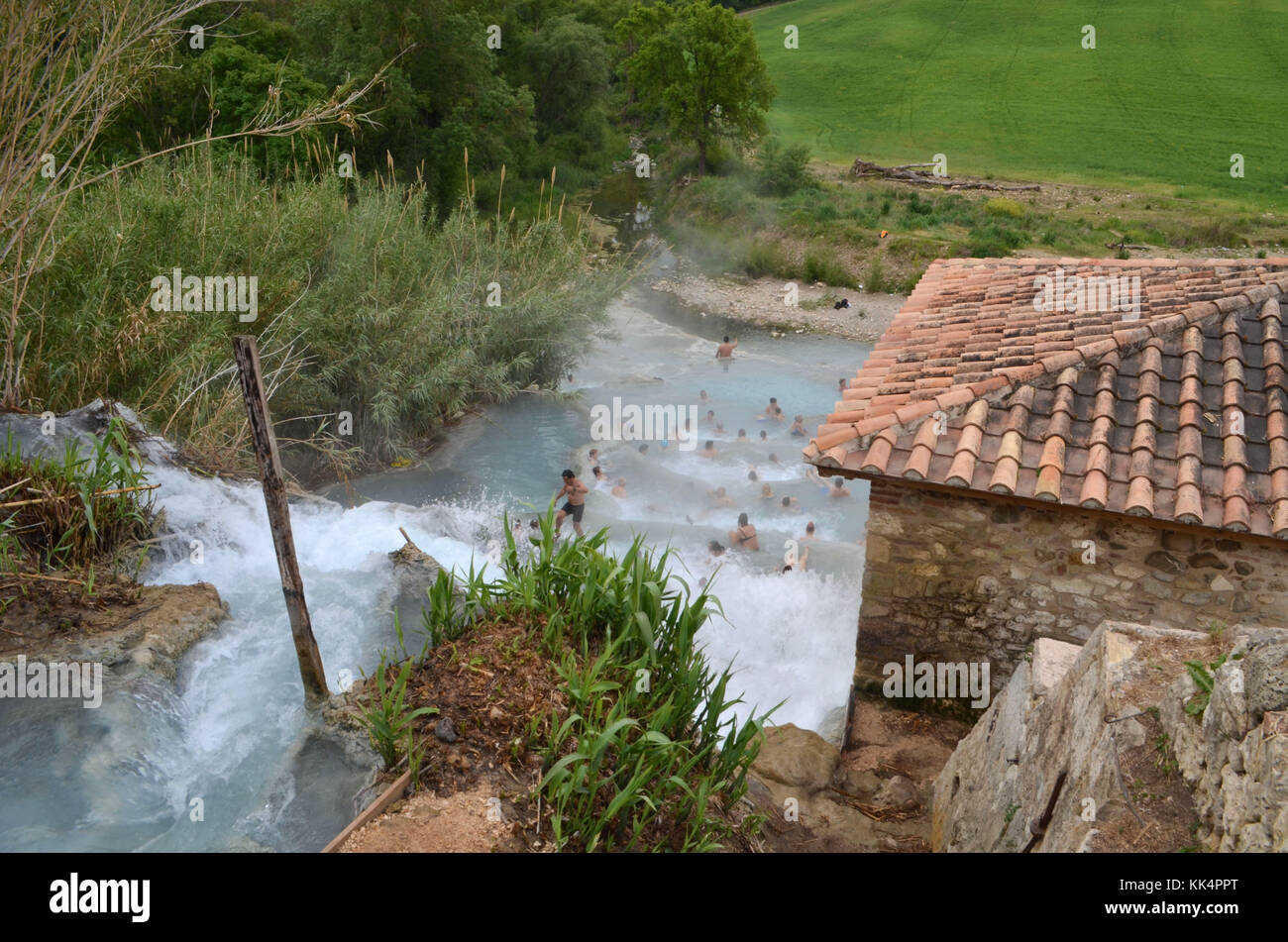 Italy; Tuscany: Saturnia. A spa town that has been inhabited since ...