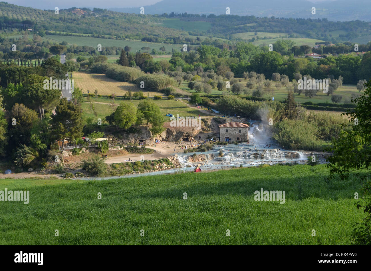 Italy; Tuscany: Saturnia. A spa town that has been inhabited since ...