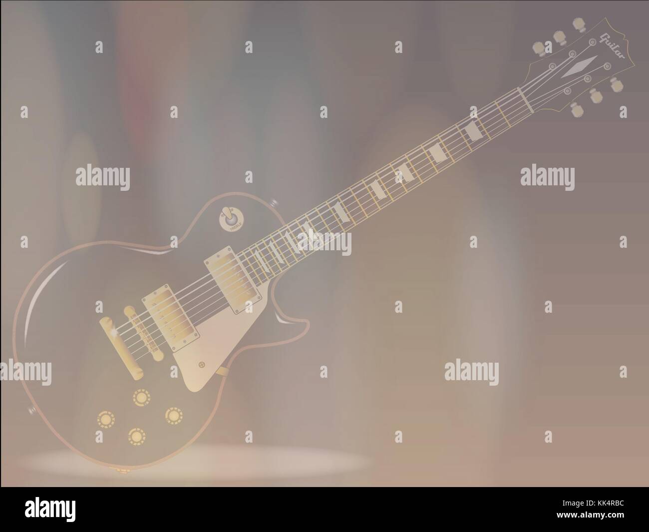 The definitive rock and roll guitar in black as a faded background ...