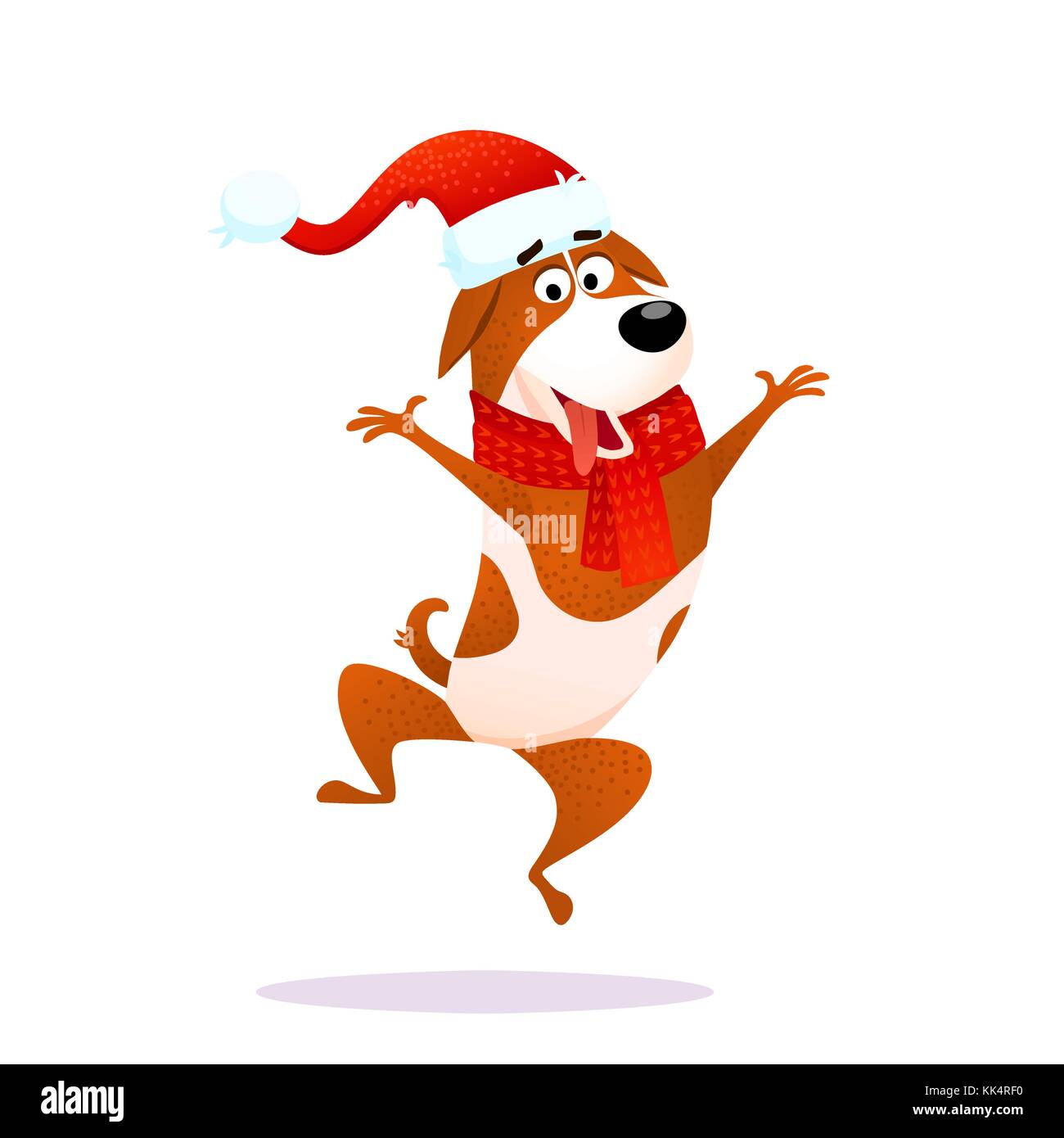 Cartoon illustration happy jumping santa hi-res stock photography and ...