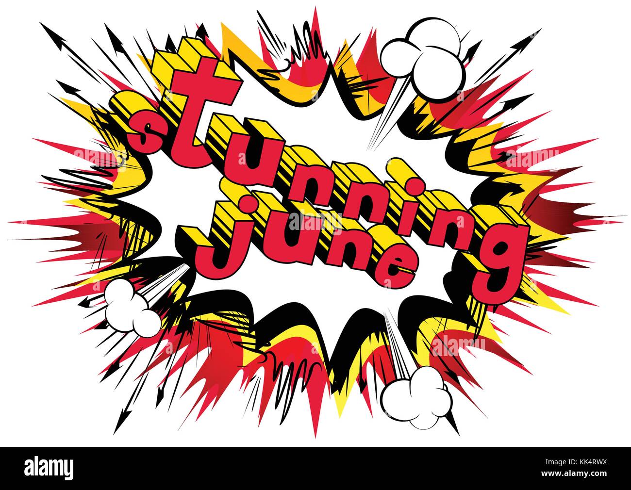 Stunning June - Comic book style word on abstract background Stock ...