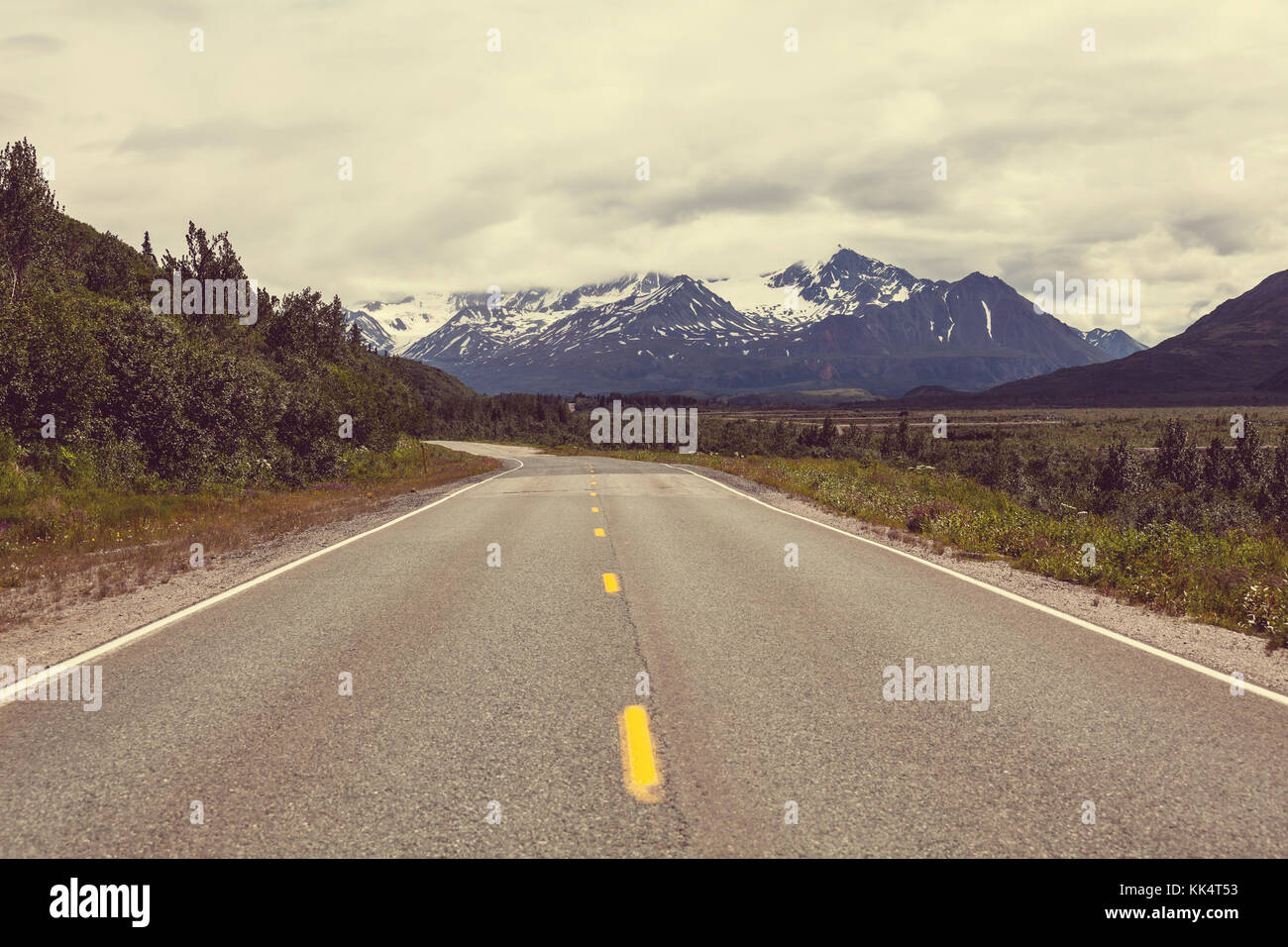 Scenic highway in Alaska, USA Stock Photo - Alamy