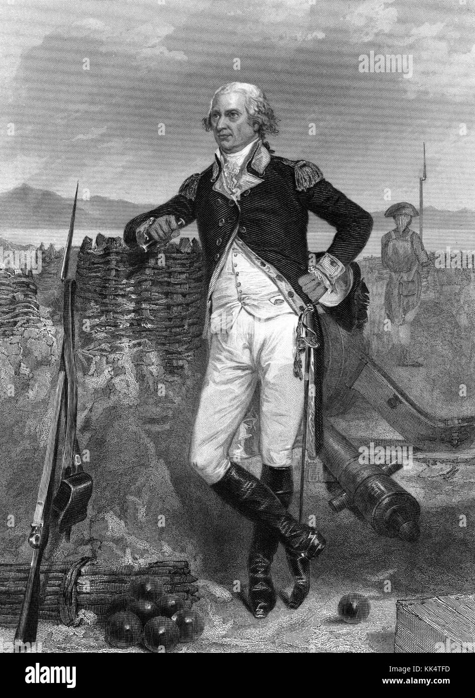 An engraving from a portrait of George Clinton, he was an American ...