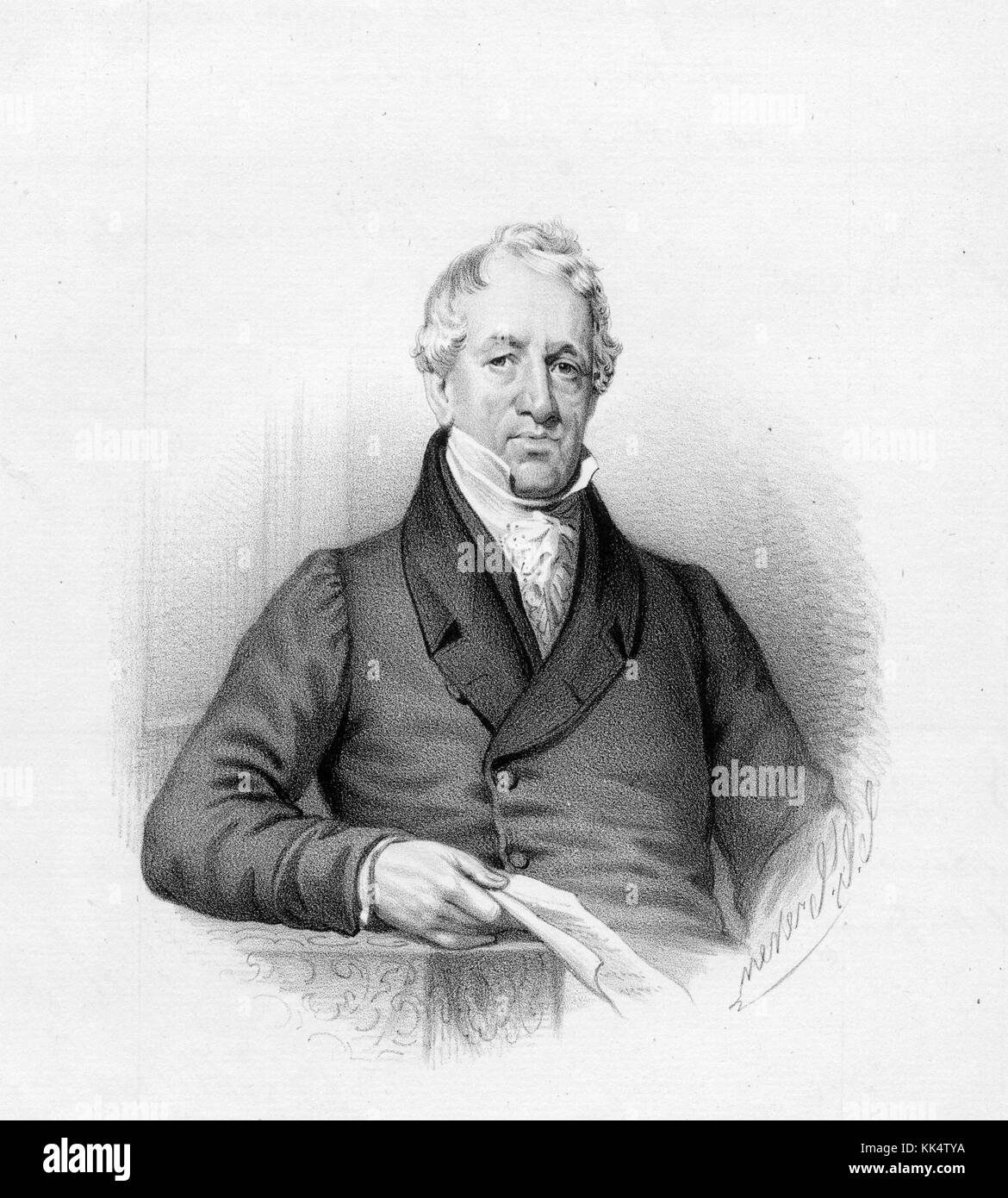 An engraving from a portrait of John Watts, he was a lawyer who served ...