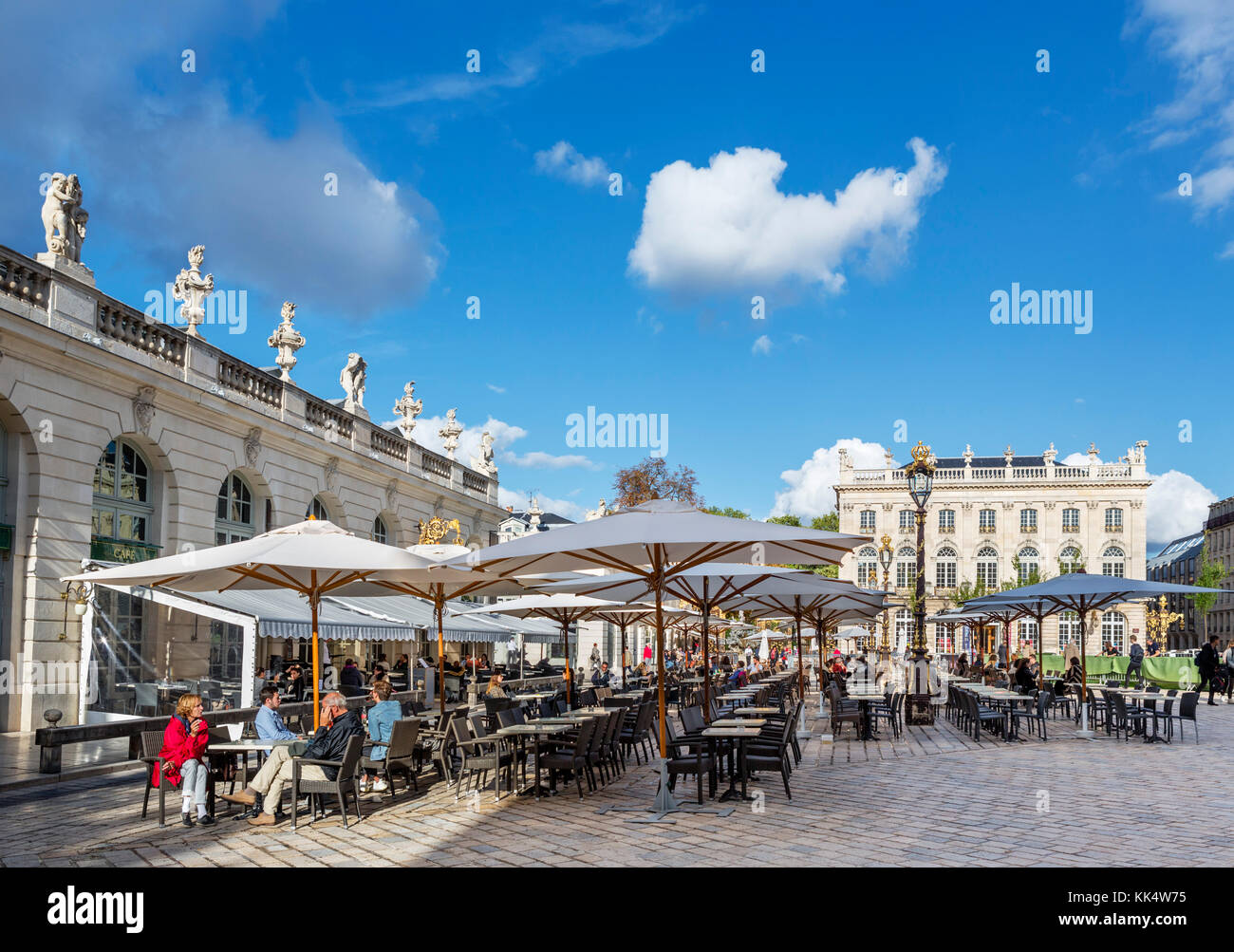 Sidewalk cafe in Place Stanislas, Nancy, Lorraine, France Stock Photo ...