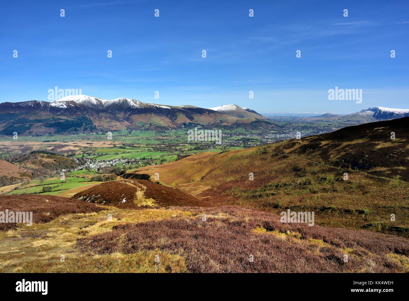Snow on the summits of the northern fells March 2017 Stock Photo - Alamy