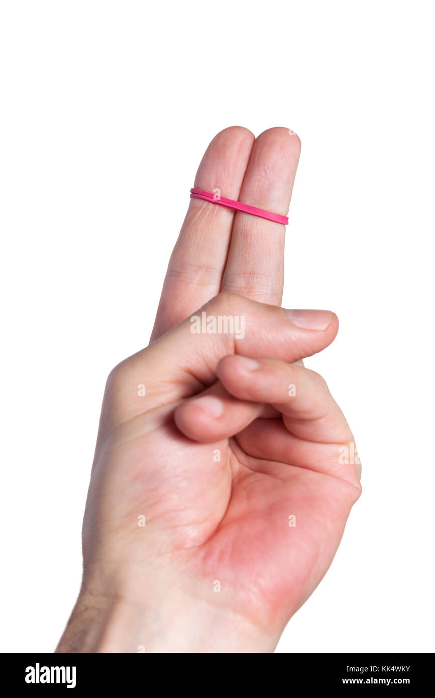 Two tied fingers Stock Photo - Alamy