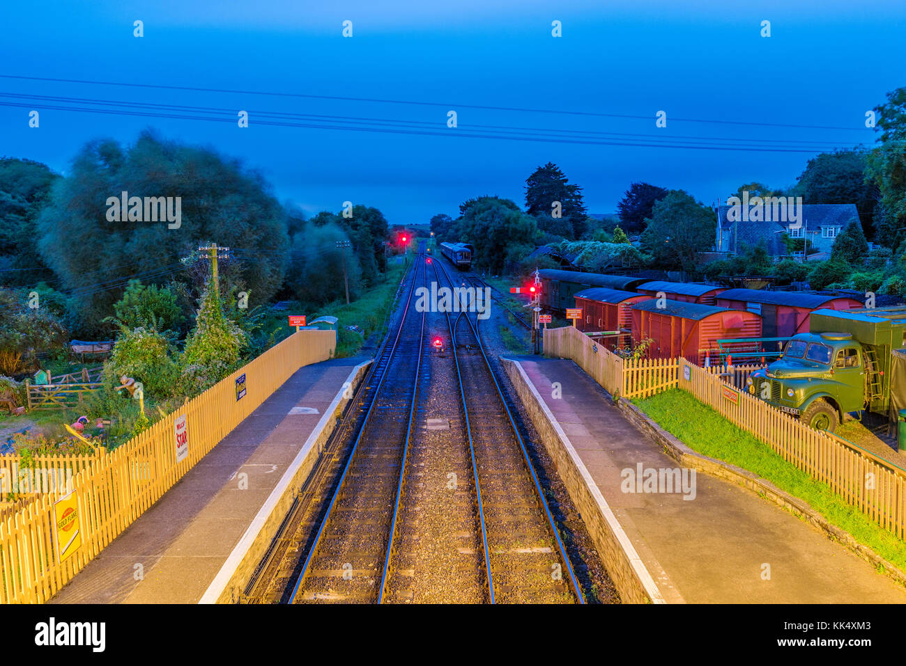CORFE, UNITED KINGDOM - SEPTEMBER 08: Train tracks and train yard at ...