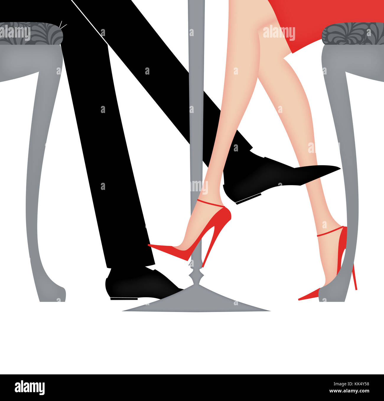 Legs under table flirting hi-res stock photography and images - Alamy
