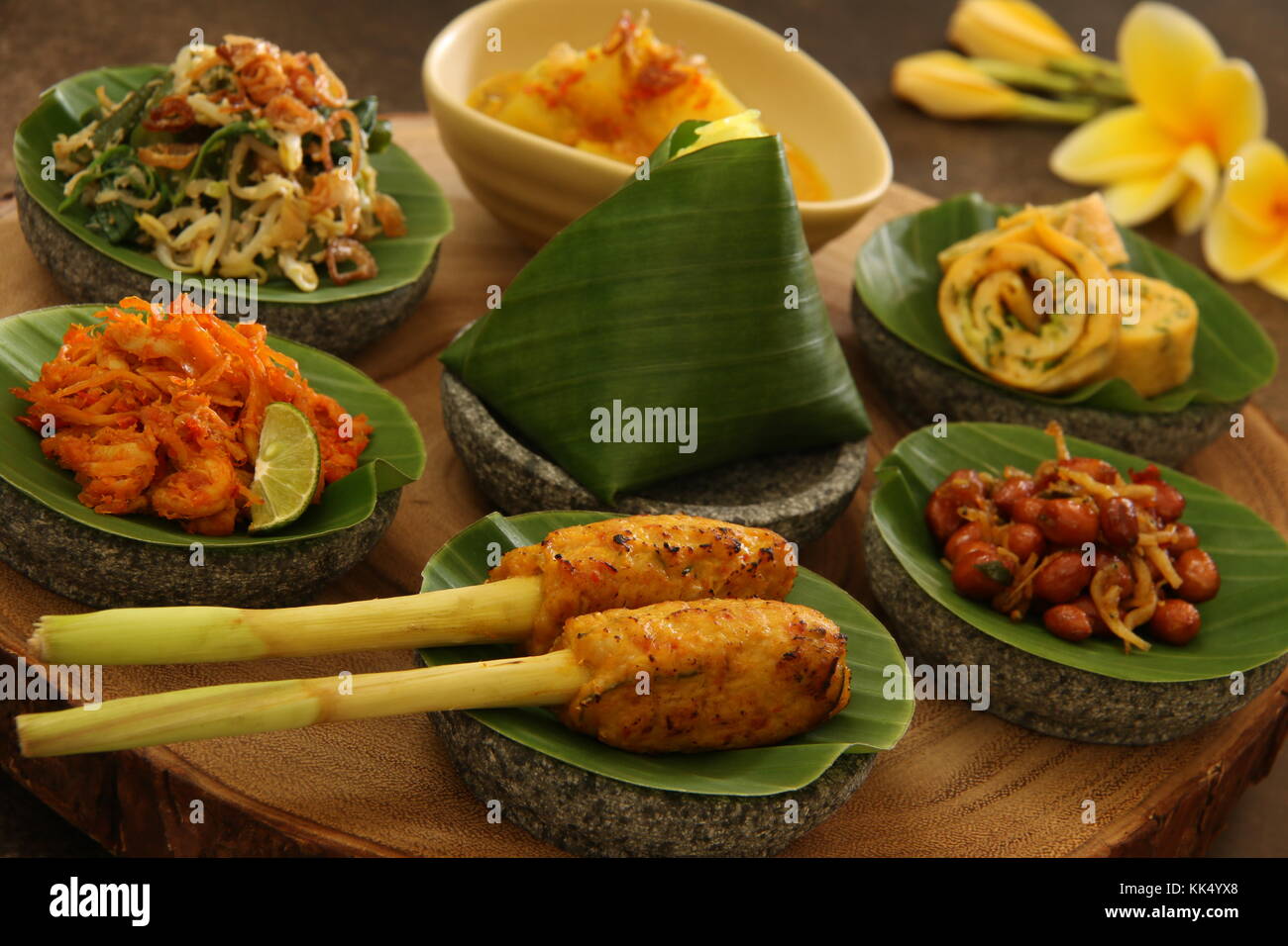 Balinese Food Sampler. Assorted Balinese dishes served in small ...