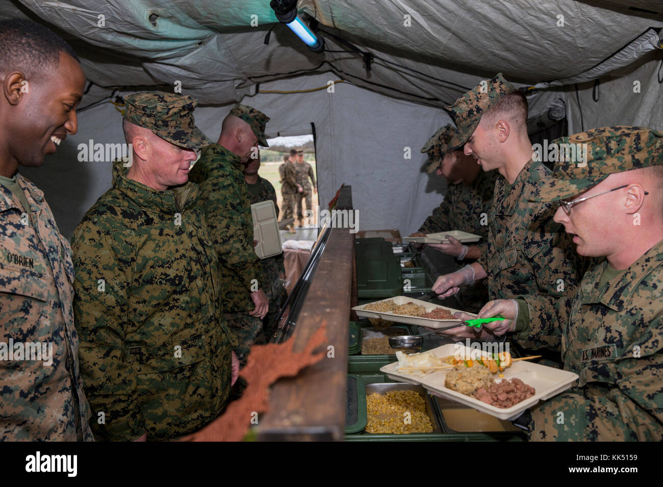 U.S. Marine Corps Brig. Gen. David W. Maxwell, left, commanding general ...