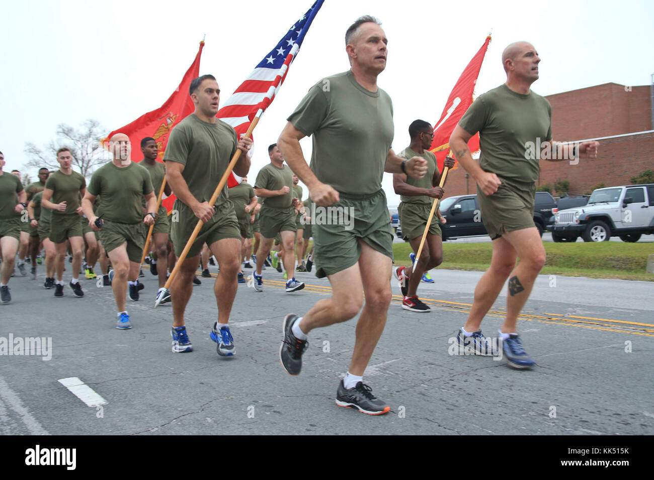 Maj. Gen. Matthew Glavy, center, and Sgt. Maj. Howard Kreamer, right ...