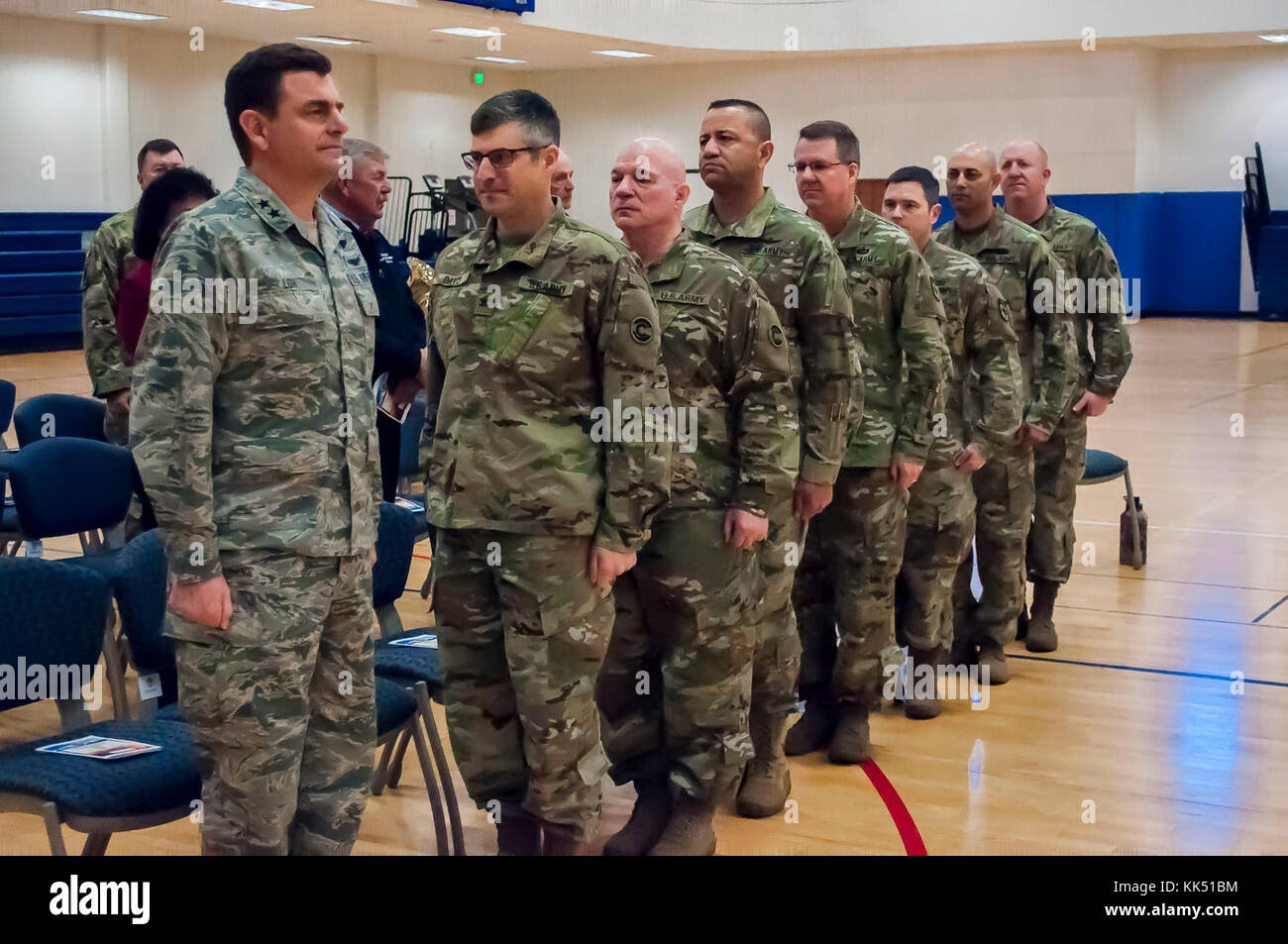 The official party faces the presiding official, the Adjutant General ...