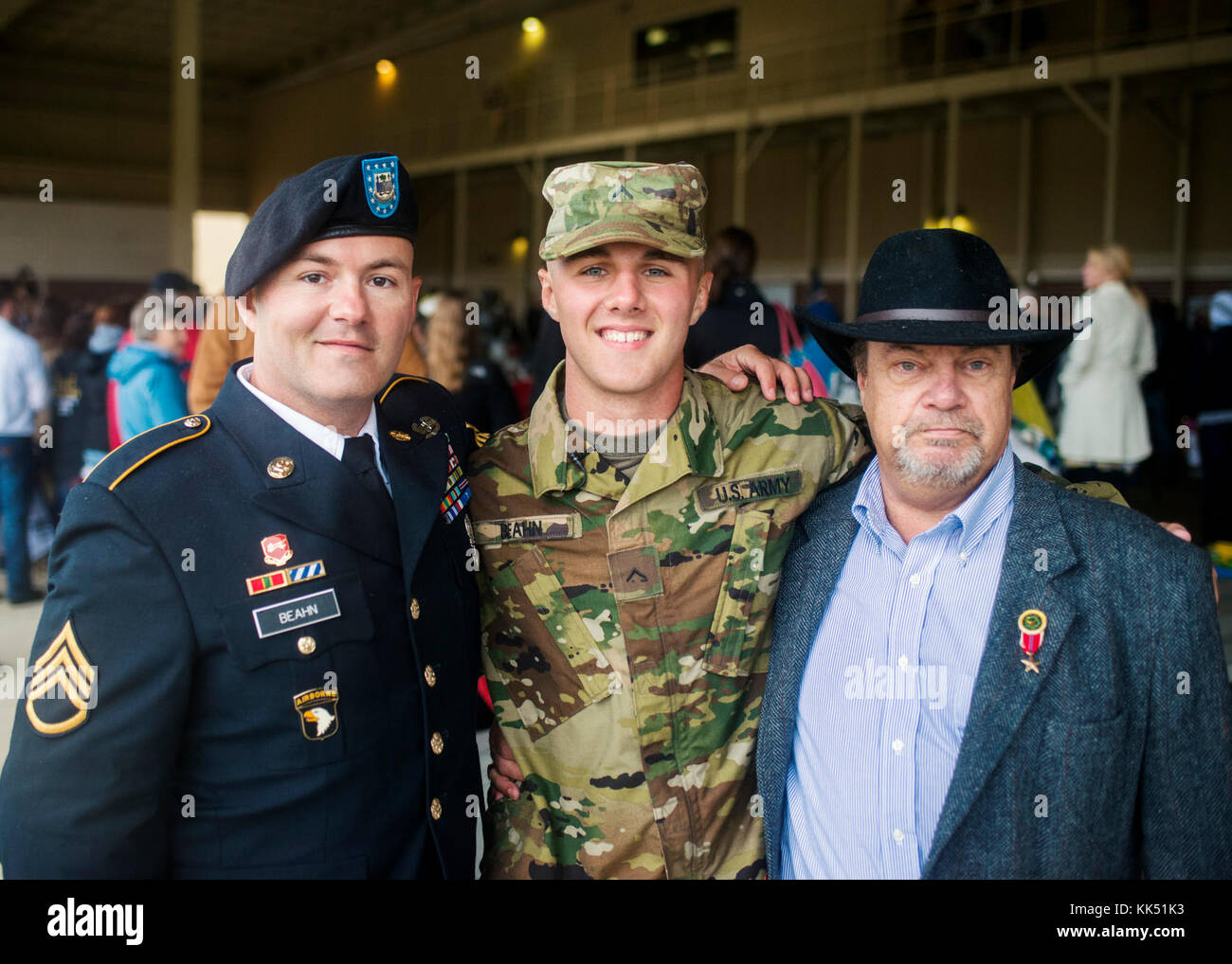 From left to right: Staff Sgt. Timothy Beahn, Pvt. Dakota Beahn and ...