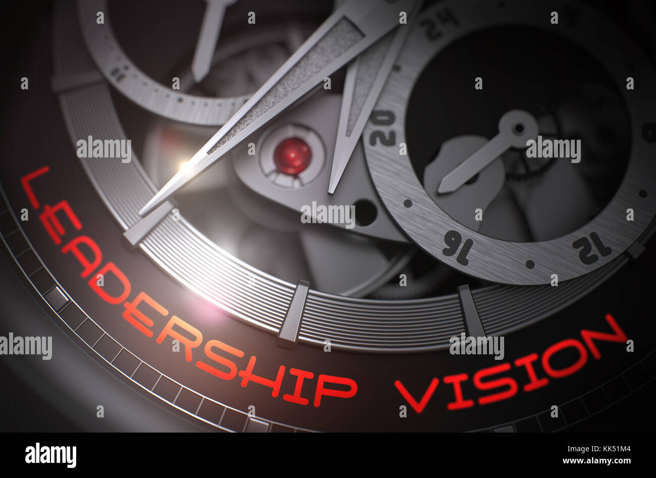 Leadership Vision on Automatic Watch Mechanism. 3D Stock Photo - Alamy