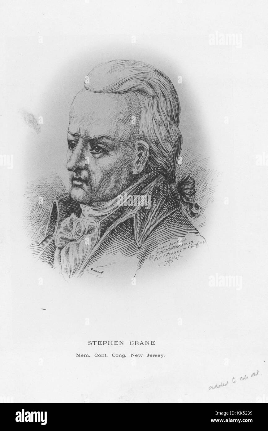 An engraving from a portrait of Stephen Crane, he was a delegate to the ...