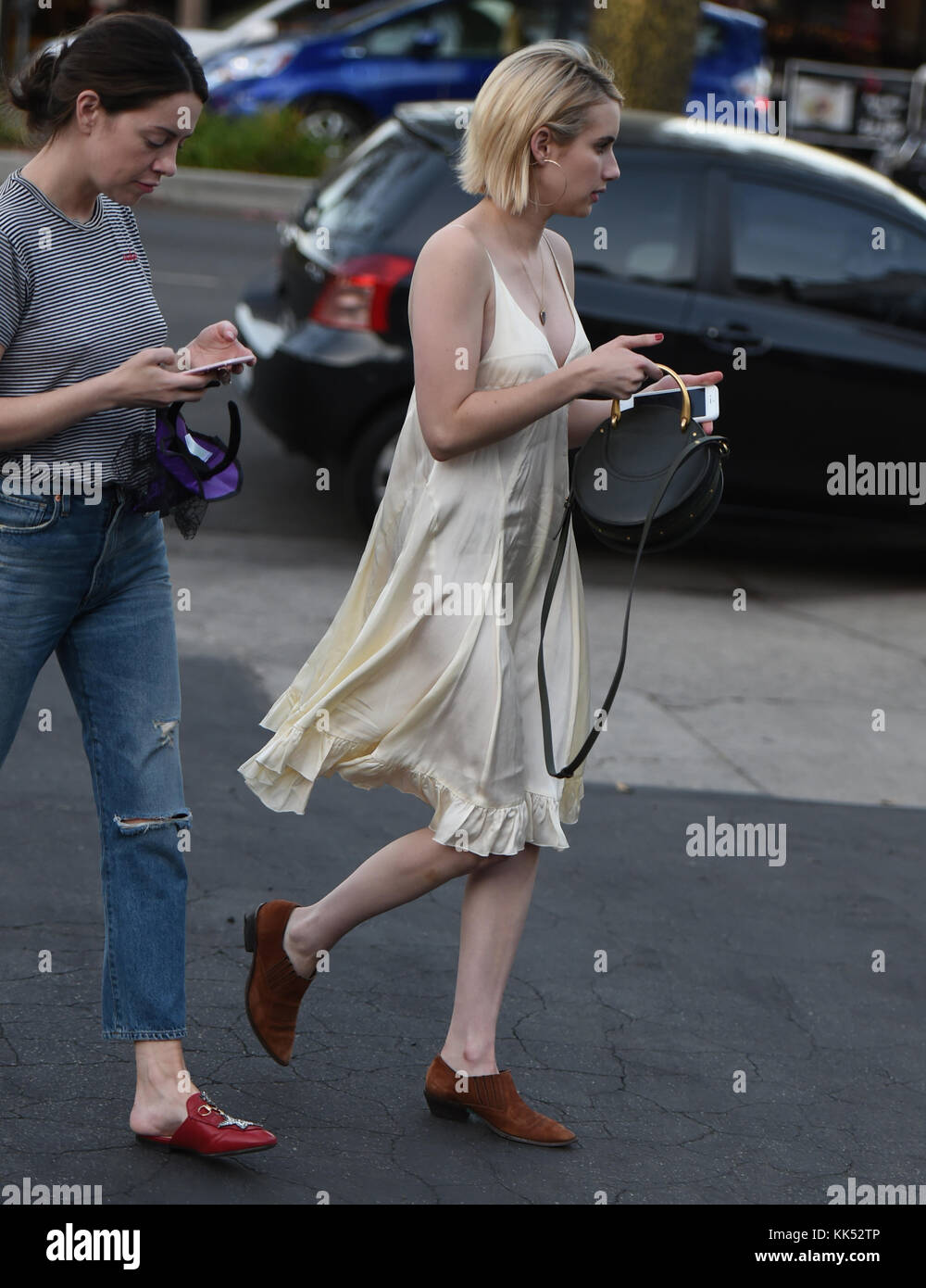 Emma Roberts goes to a restaurant with a friend Featuring: Emma Roberts ...