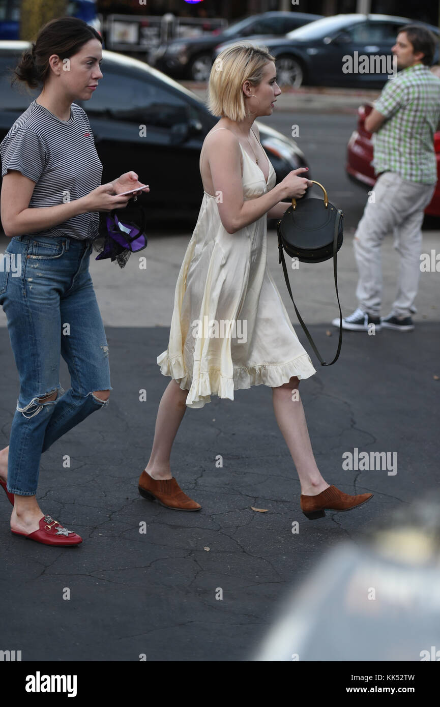 Emma Roberts goes to a restaurant with a friend Featuring: Emma Roberts ...