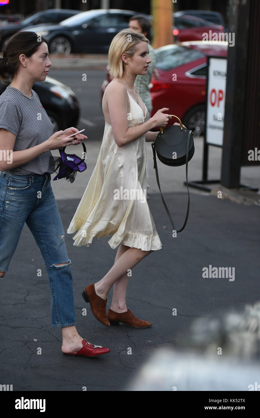 Emma Roberts goes to a restaurant with a friend Featuring: Emma Roberts ...