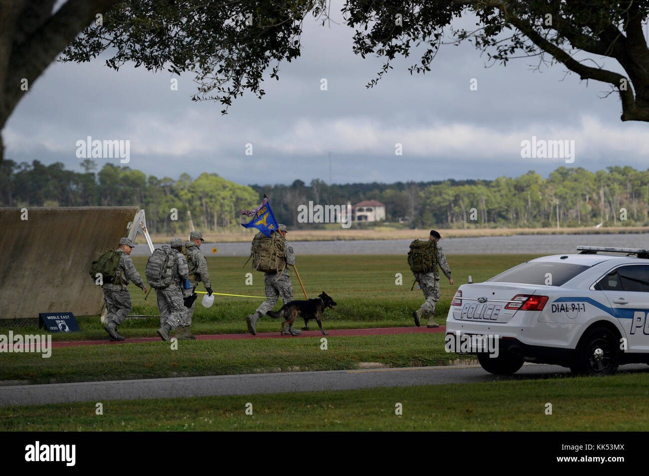 Airmen from the 81st Security Forces Squadron participate in a ruck ...