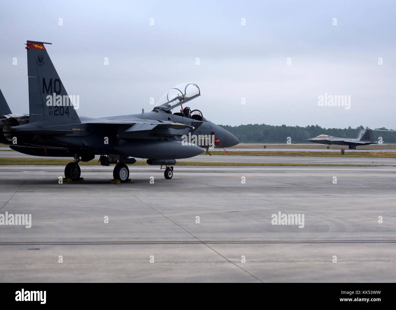 A U.S. Air Force F-15E Strike Eagle from the 389th Fighter Squadron ...