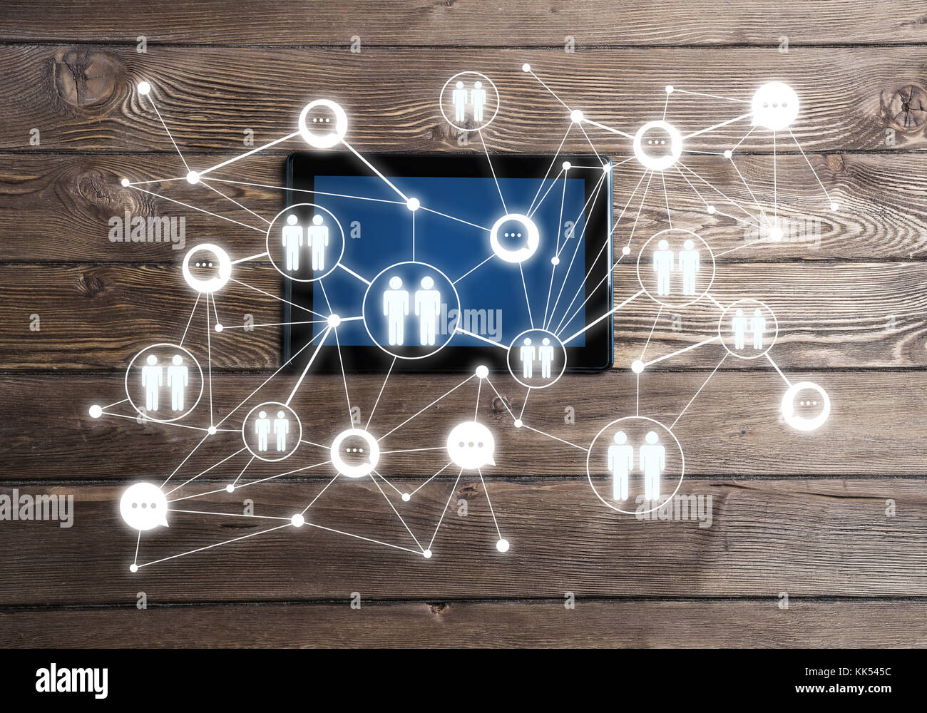 Concept of social communication and networking with social connection ...