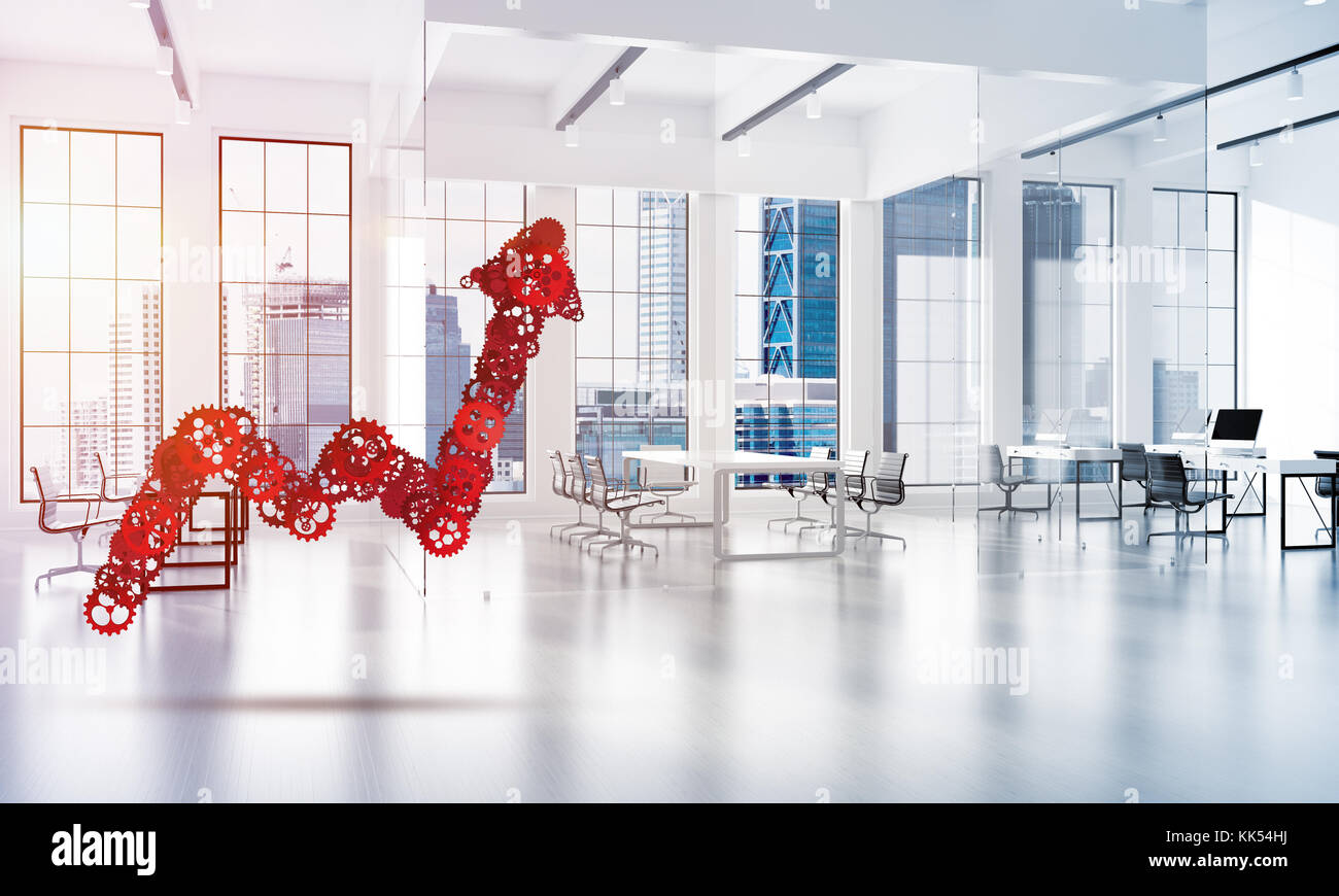 Concept of progress and income in business presented by going up arrow ...