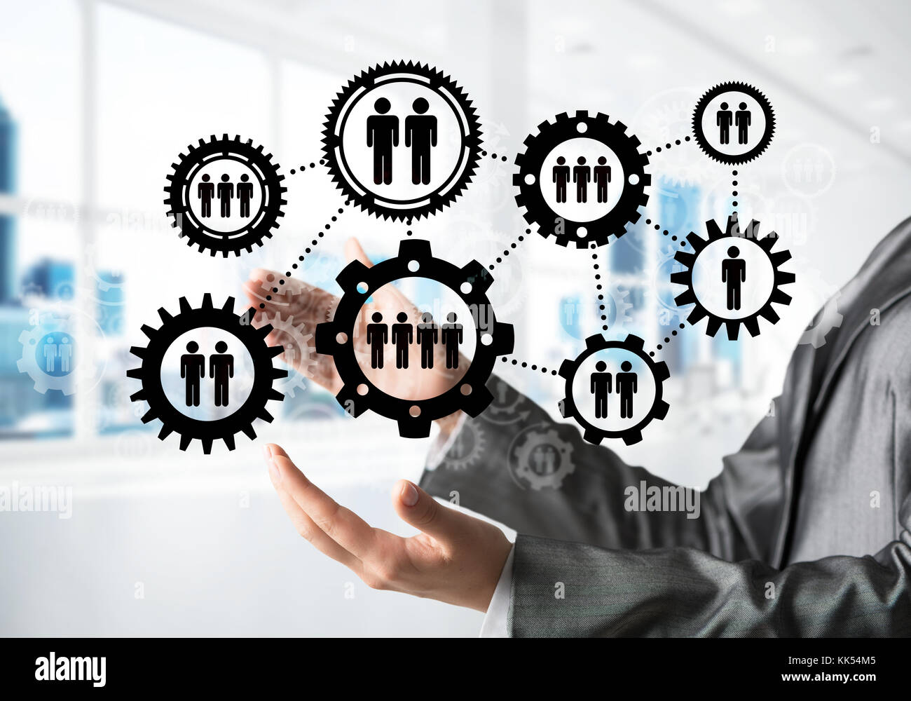 Cogwheels and gears mechanism as social communication concept Stock ...